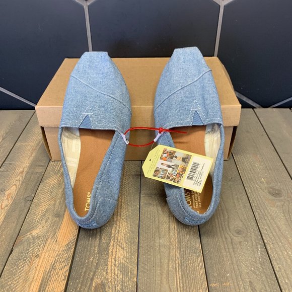Toms | Shoes | New Wo Box Womens Toms Classic Blue Chambray Slip On ...